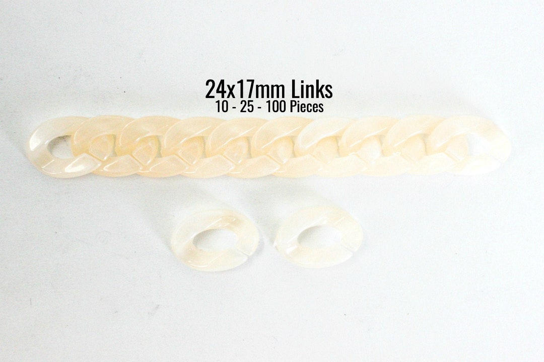 Off White Chain Links - Curb Chain - Twist - 24x17mm - 10 - 25 - 100 ...