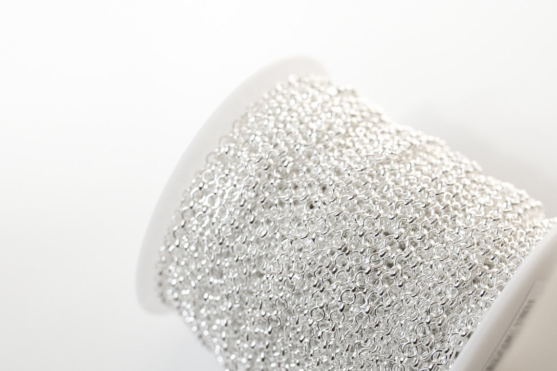 25' Silver Rolo Chain 4mm 7M 25 Feet Ships - Etsy