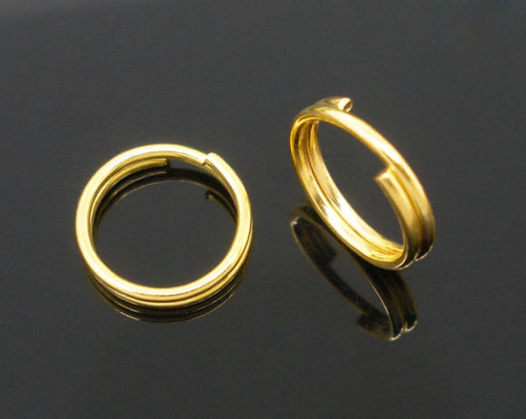 8mm Double Loop Split Rings - WHOLESALE - 8mm - Gold - 0.7mm Thick - 21 ...