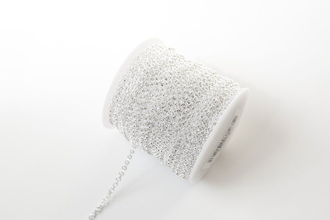 25' Silver Rolo Chain 4mm 7M 25 Feet Ships IMMEDIATELY From California ...