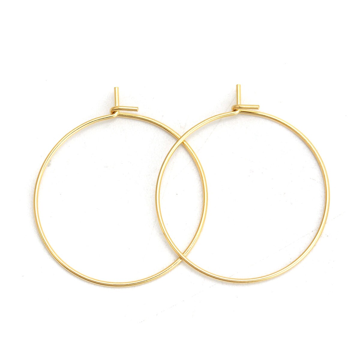 18k Gold Wine Rings 18K REAL Gold 25mm Earring Hoops 2 - Etsy