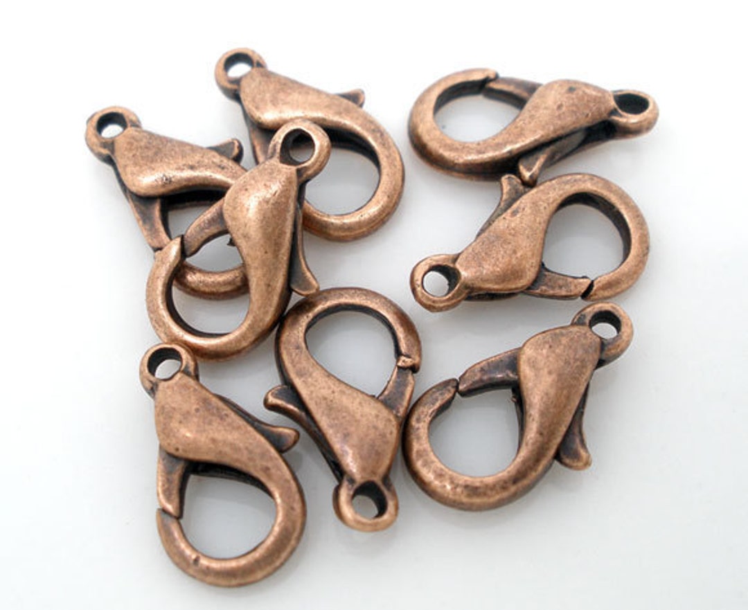 100 Lobster Clasps - BULK - Antique Copper - 14x8mm - Jewelry Making ...