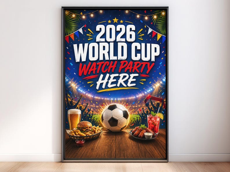 2026 World Cup Poster, Bar Sign for Watch Party Nights in Cafes and ...