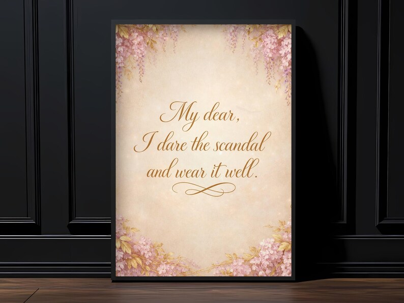 Daring My Dear, Regency Core Wall Art Print, Motivational Quote Poster ...