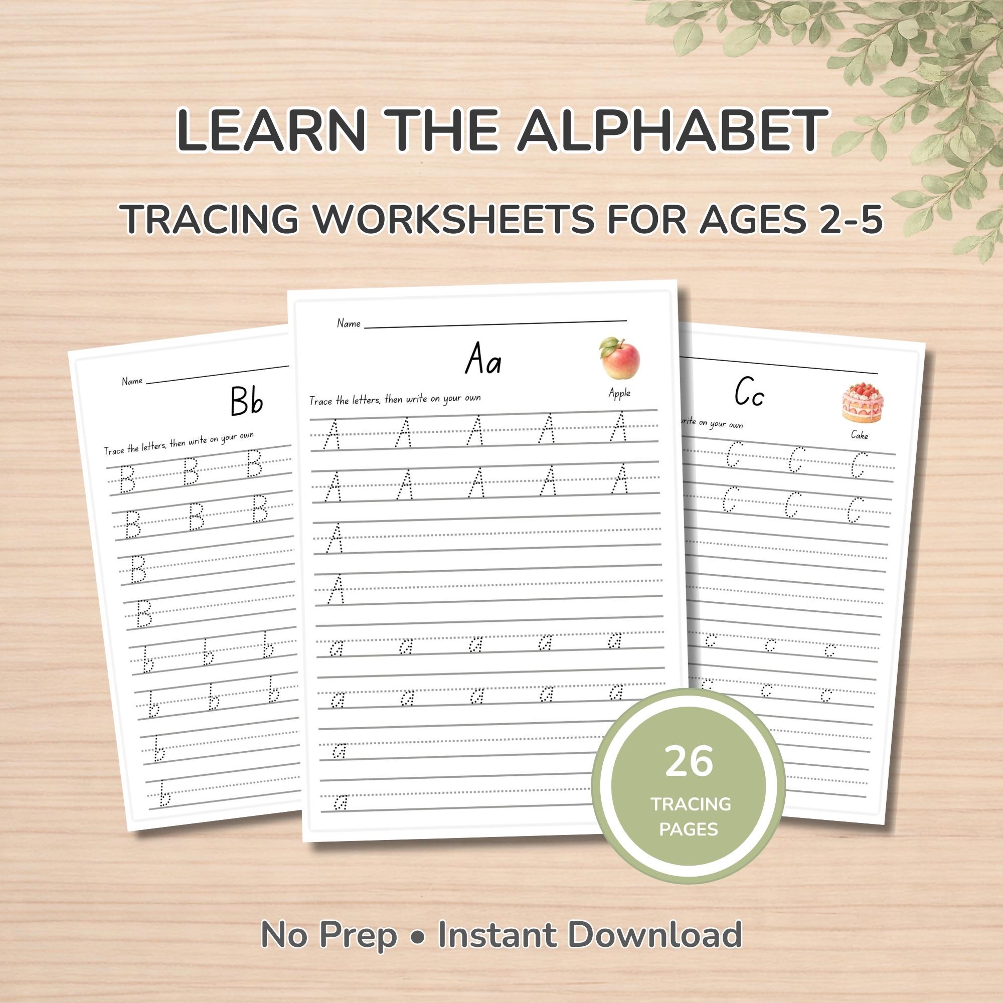 Alphabet Letter Tracing Worksheets | Alphabet Handwriting Practice ...