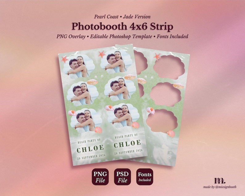 4x6 Photobooth Template, 4x6 Wedding Photobooth Strip Overlay, Editable ...