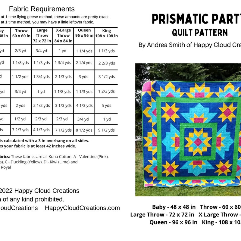 Throw Quilt Pattern - Etsy