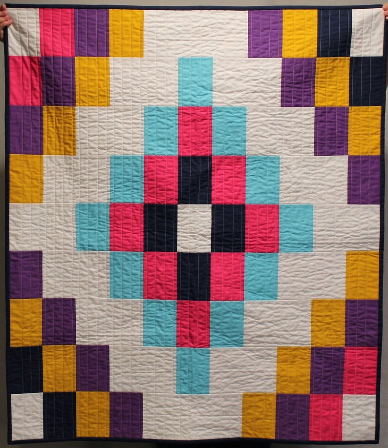 DIGITAL PDF Colorful Tiles Quilt Pattern Baby Throw Quilt | Etsy