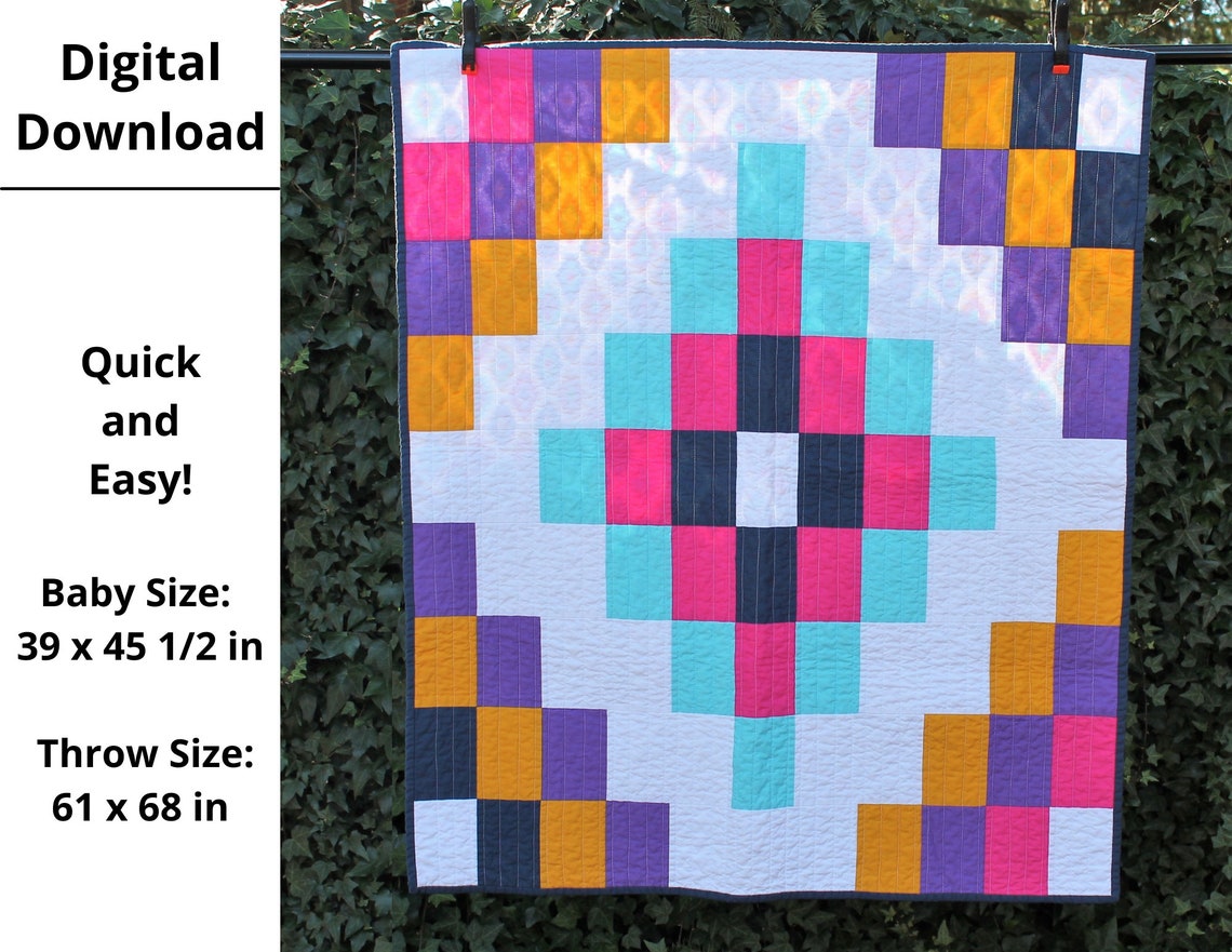 DIGITAL PDF Colorful Tiles Quilt Pattern Baby Throw Quilt - Etsy