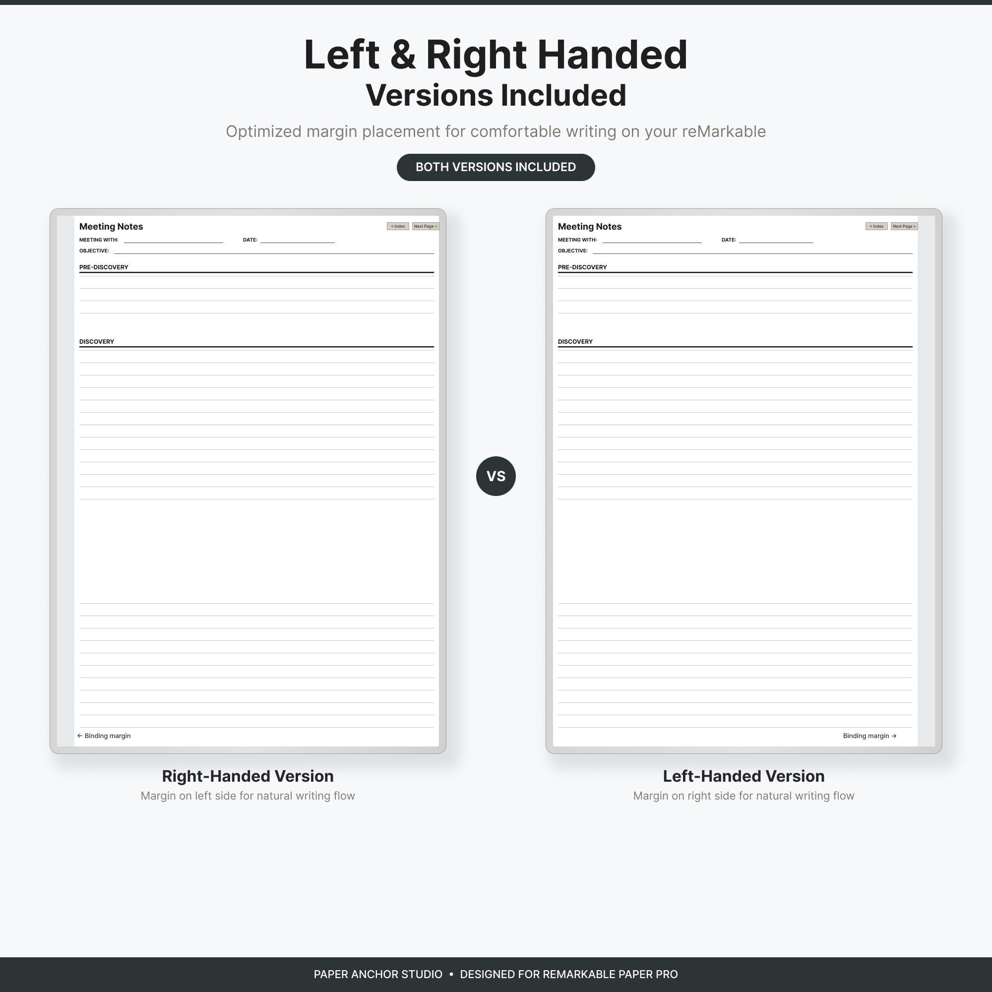 Hyperlinked Meeting Notes Template for Remarkable Paper Pro (digital ...