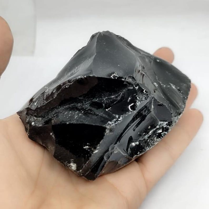 Buy Rough Black Obsidian Crystal Gemstone 700-800 Carat , Natural ...