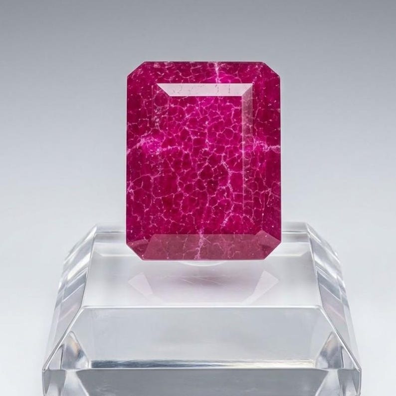 Buy Red Ruby Stone Emerald Cut 300-400CT, Gemstone for Engagement Ring ...