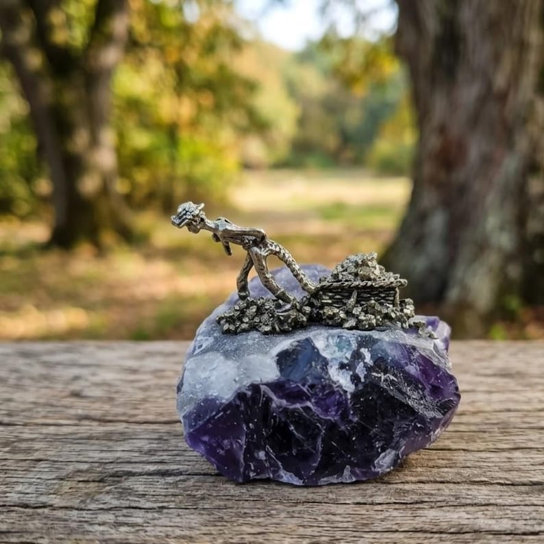 Buy Multi Fluorite Figurine Sculpture With Pyrite Cluster, Handmade ...