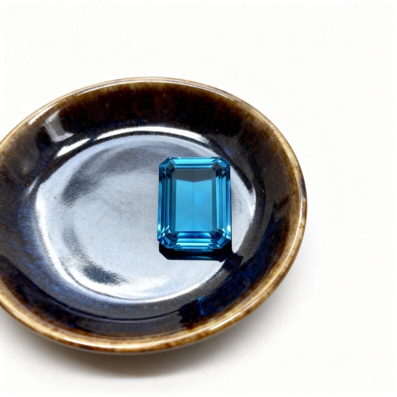 Buy Premium Swiss Blue Topaz Emerald Cut Gem 80-90CT, Stone for Jewelry ...