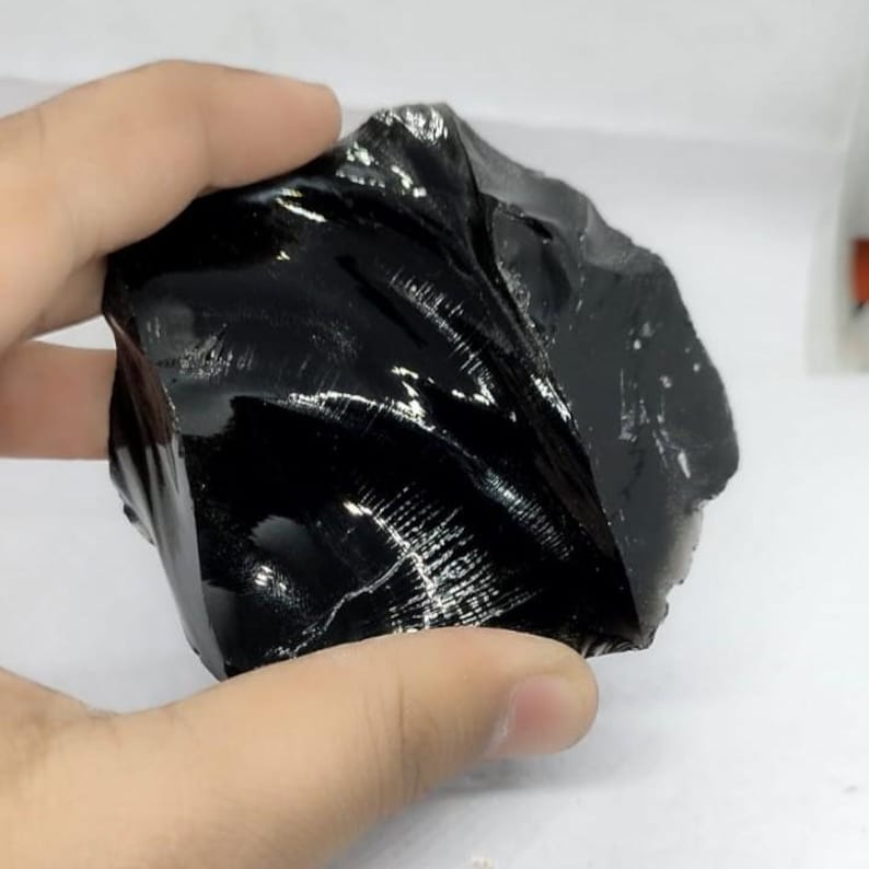 Buy Rough Black Obsidian Crystal Gemstone 700-800 Carat , Natural ...