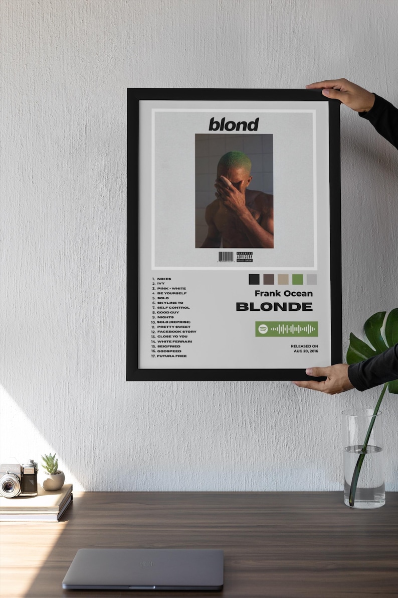 Y2K Frank Ocean Blonde Album Track List Poster | Aesthetic R&B Music ...