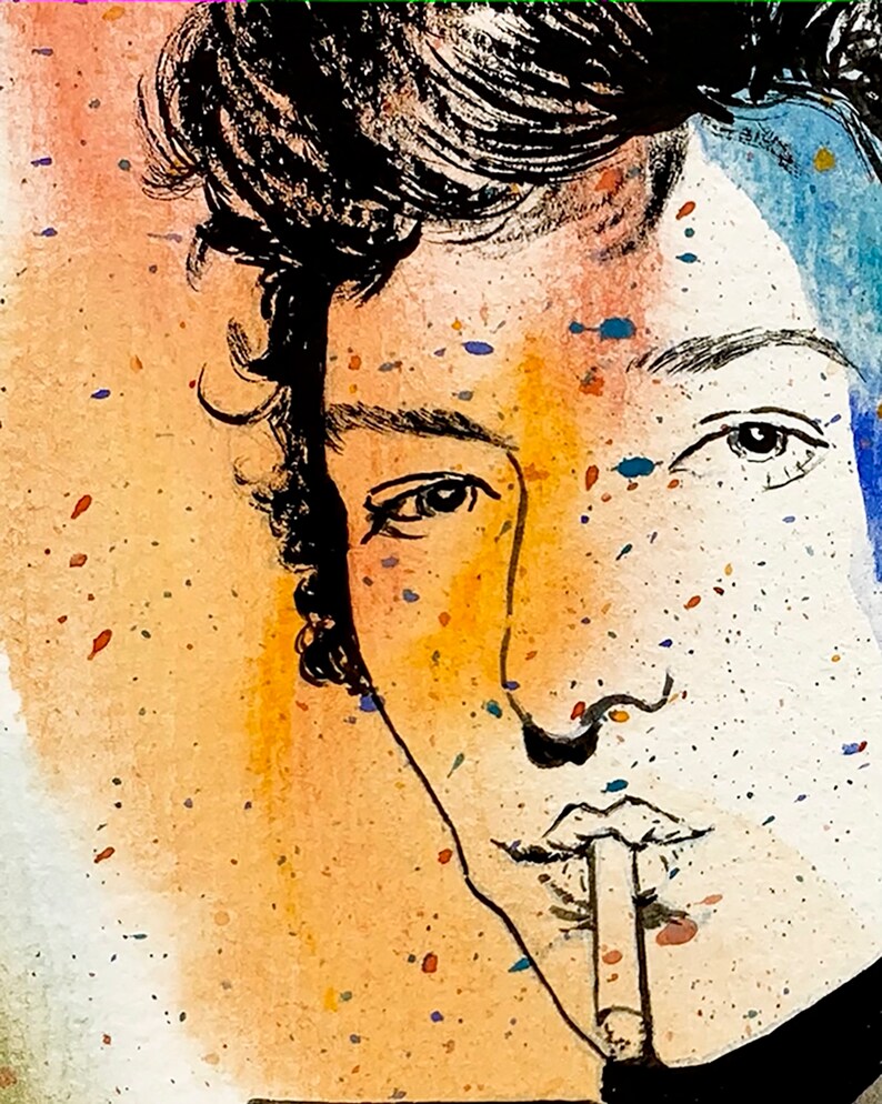 Bob Dylan Abstract Watercolor Print - Etsy
