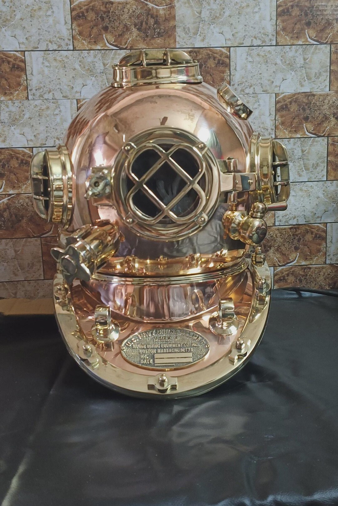 Vintage Diving Helmet Solid Copper Brass London Scuba Diver Royal Navy ...