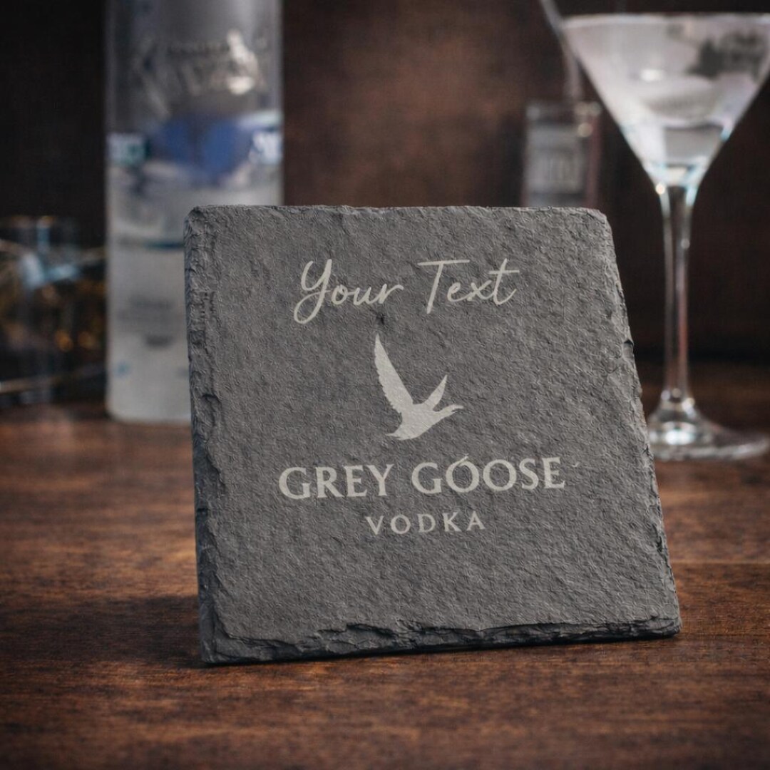 Personalised Vodka Coaster – Custom Engraved Slate Drinks Coaster ...
