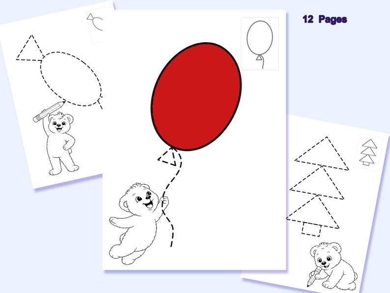 Shape Tracing Book for Kids Ages 3-5, Drawing Shapes Worksheets ...