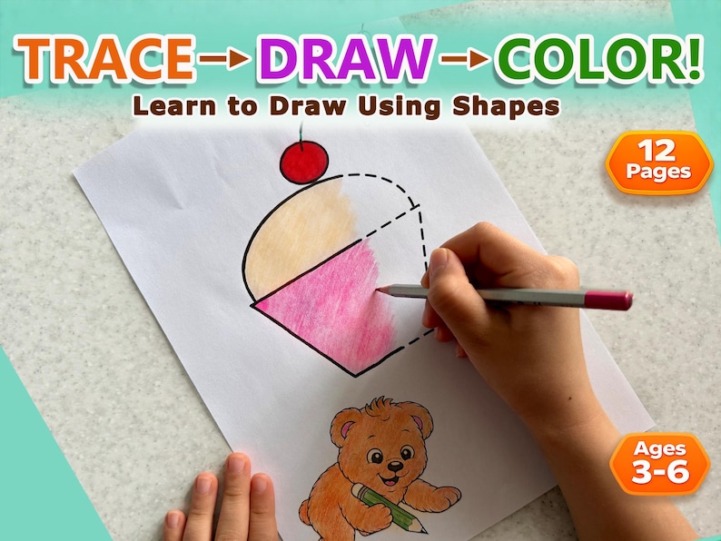 Shape Tracing Book for Kids Ages 3-5, Drawing Shapes Worksheets ...