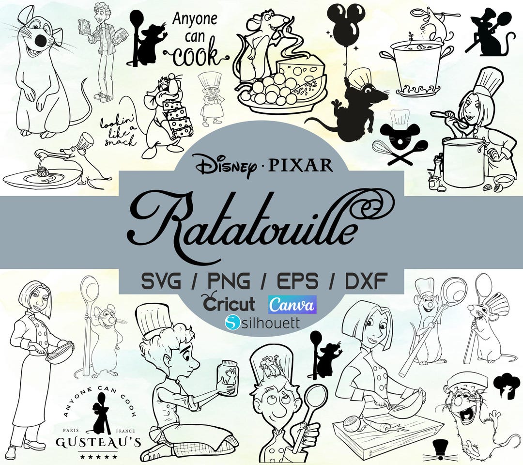 Ratatouille SVG Bundle, Cricut & Silhouette, Remy Vector Graphics ...