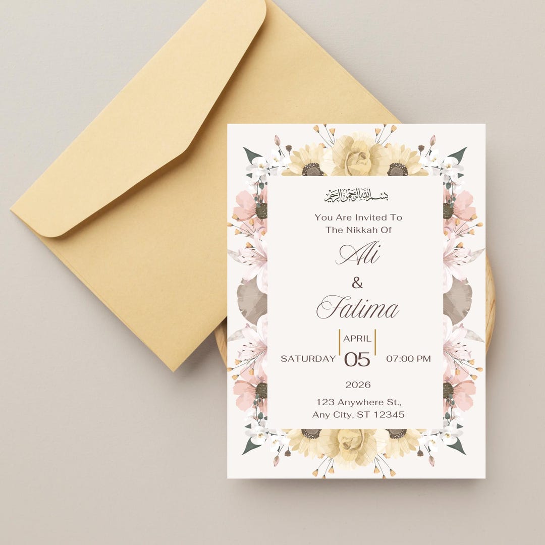 Nikah Ceremony Program Template | Editable Wedding Schedule | Instant ...
