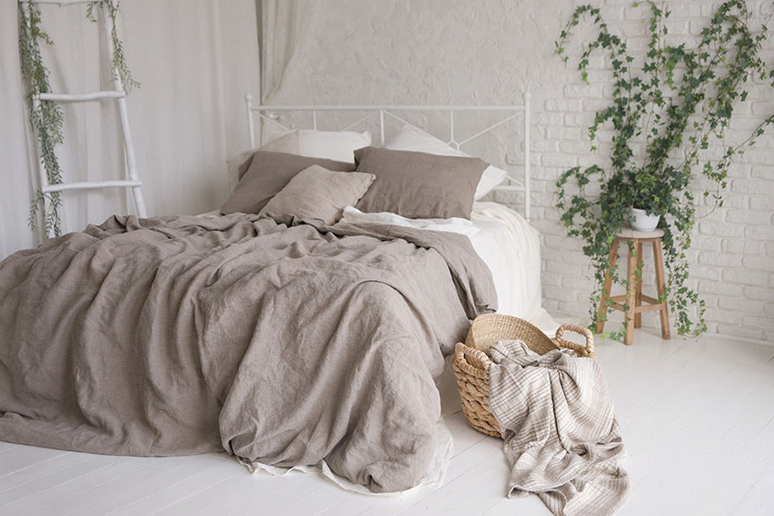 Flax Bedding Linen Set... Linen Duvet Cover and Two - Etsy