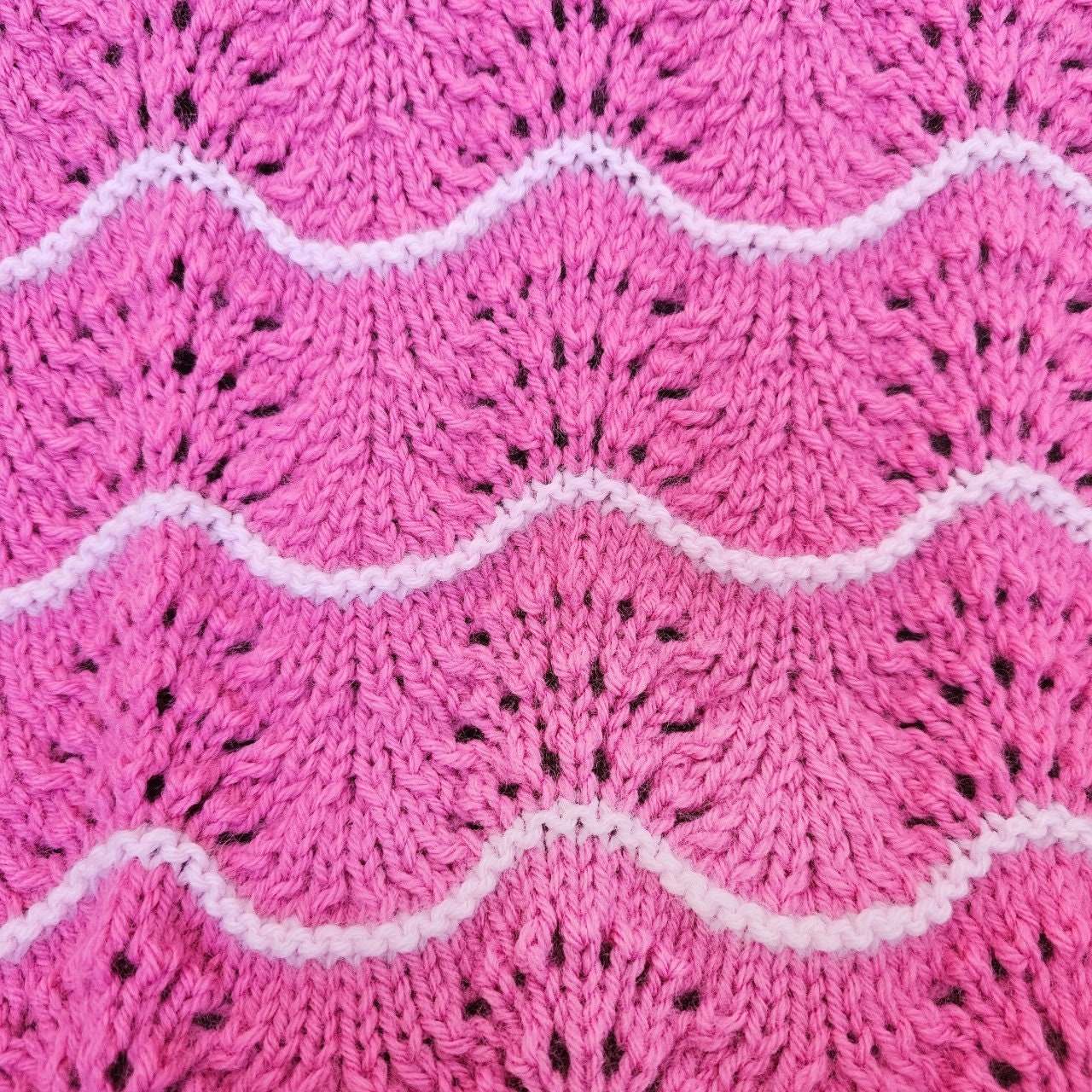 NEW Handmade FUCHSIA PINK Knit Crochet Baby Afghan Blanket Throw ...