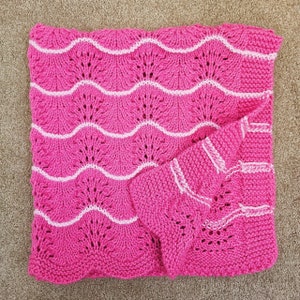 NEW Handmade FUCHSIA PINK Knit Crochet Baby Afghan Blanket - Etsy