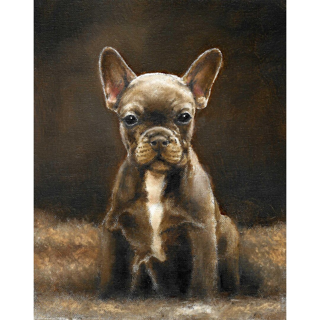 Original Oil Portrait Painting FRENCH BULLDOG Frenchie Artist Signed ...