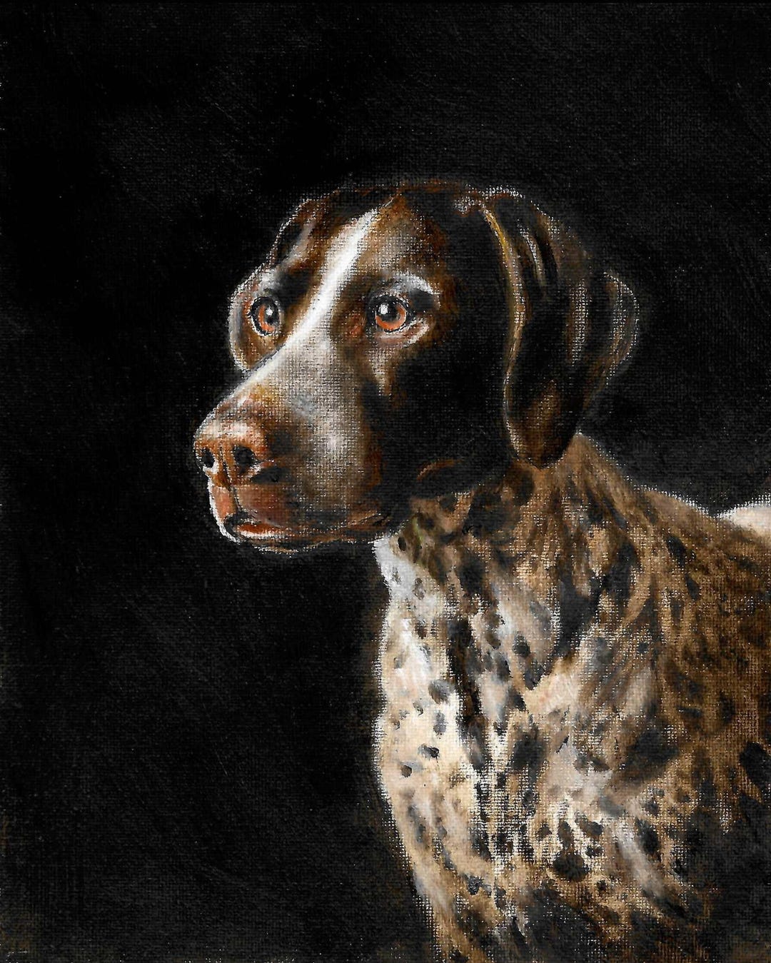 Original Oil Portrait Painting GERMAN SHORTHAIRED POINTER Artist Signed ...
