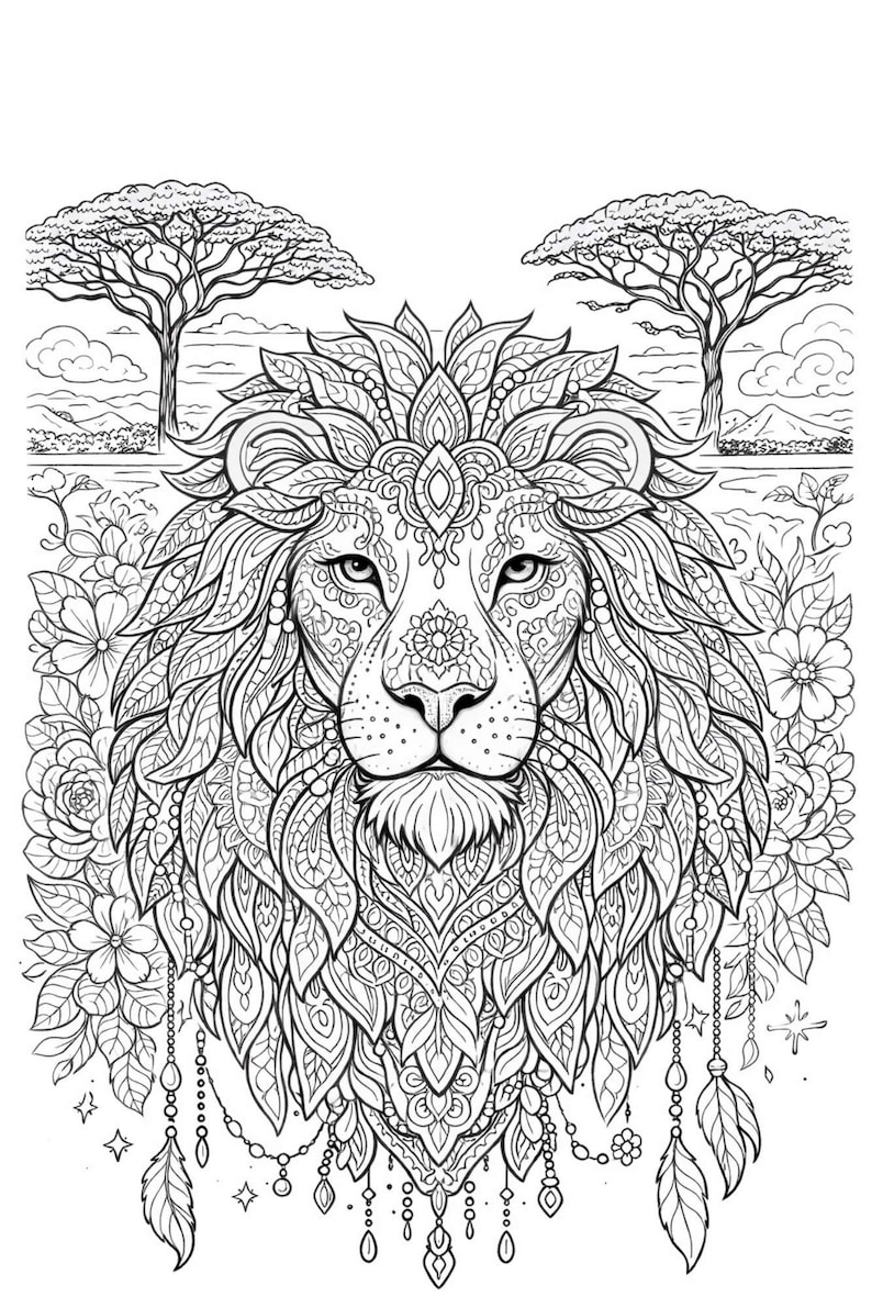 Adult Coloring Pages – 3 Mandala Animal Line Art (PDF Download, 3 Pages ...