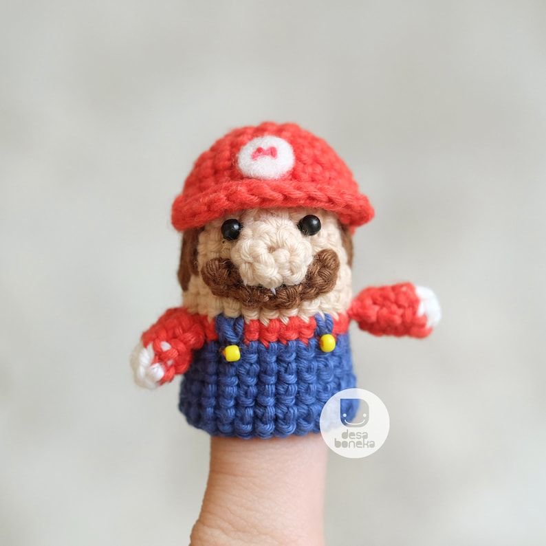 PDF PATTERN - Mario and Luigi Crochet Finger Puppet - Etsy