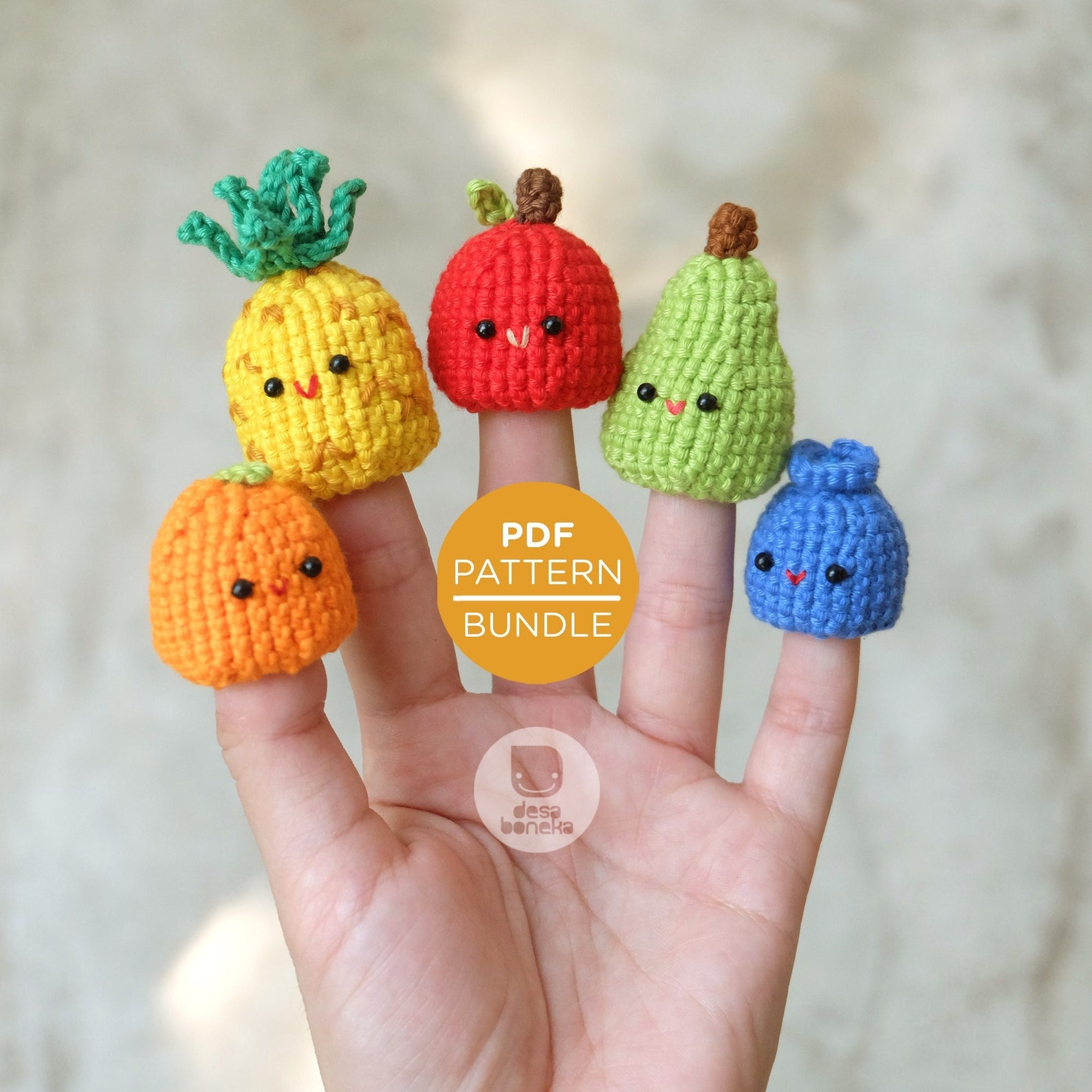 PDF PATTERN - Fruit Finger Puppet - Etsy