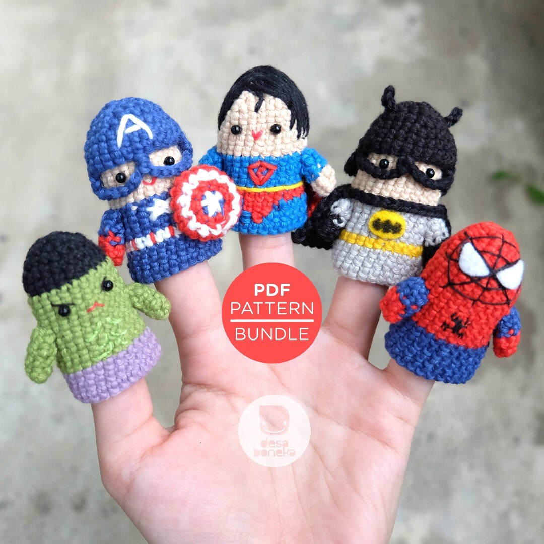 PDF Pattern for Crocheted Superhero Finger Puppet - Etsy