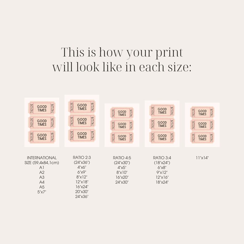Good Times Retro Ticket Print, Trendy Wall Art (digital Download) - Etsy