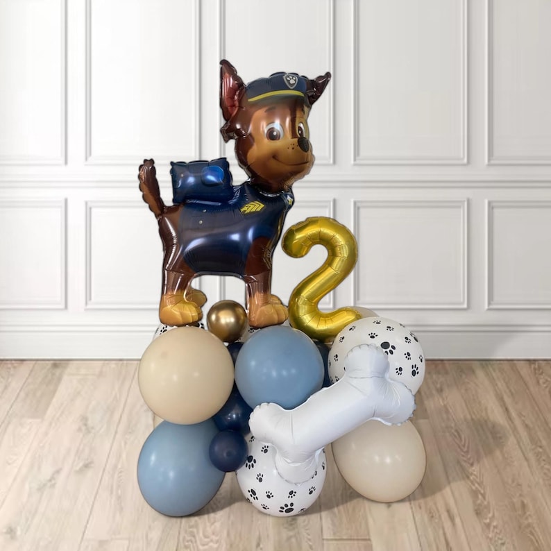 Large Diy Chase Paw Patrol Birthday Balloon Design Paw Patrol Party