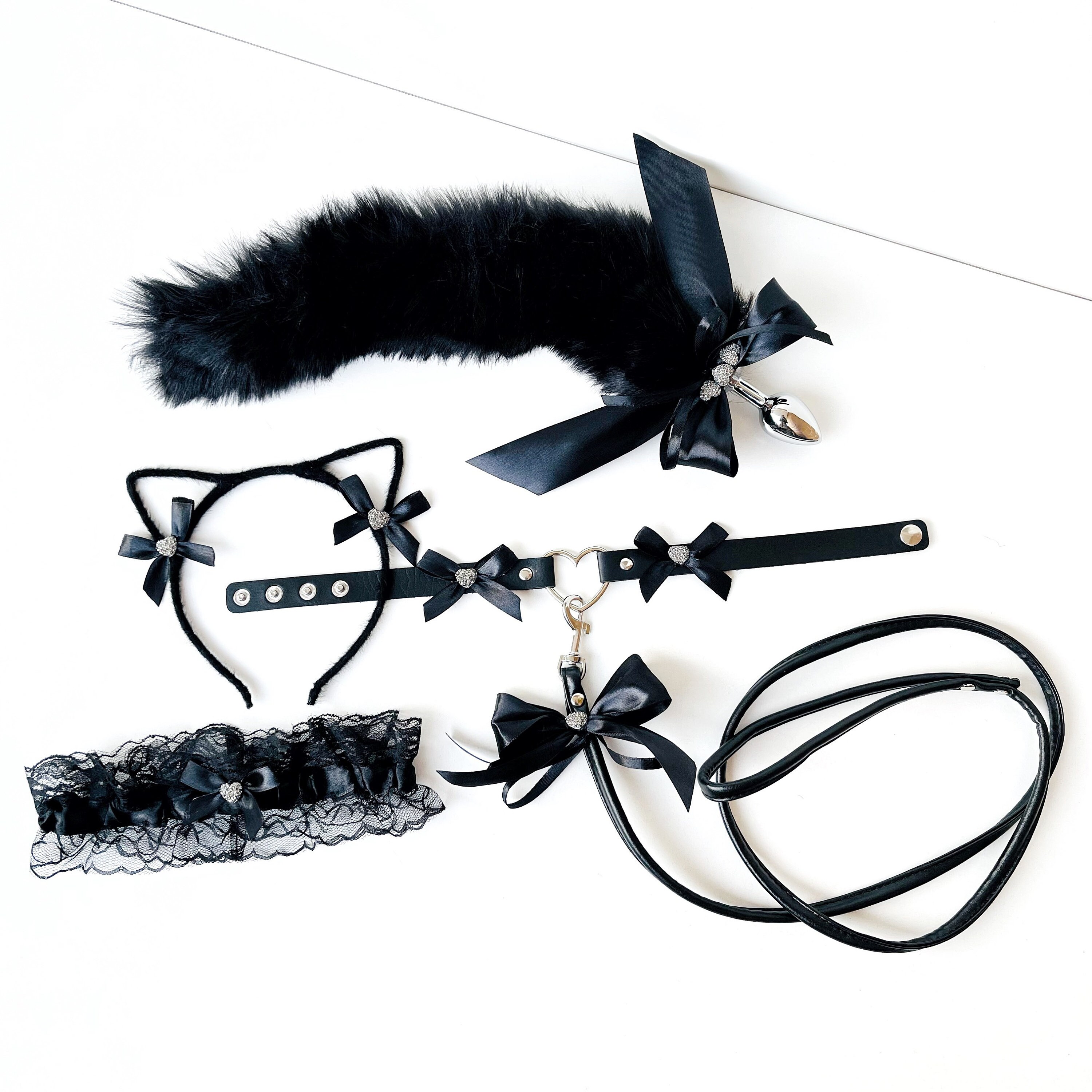 Sexy Black Kitten Set Bdsm Sexy Kitty Costume Faux Fur Anal Etsy