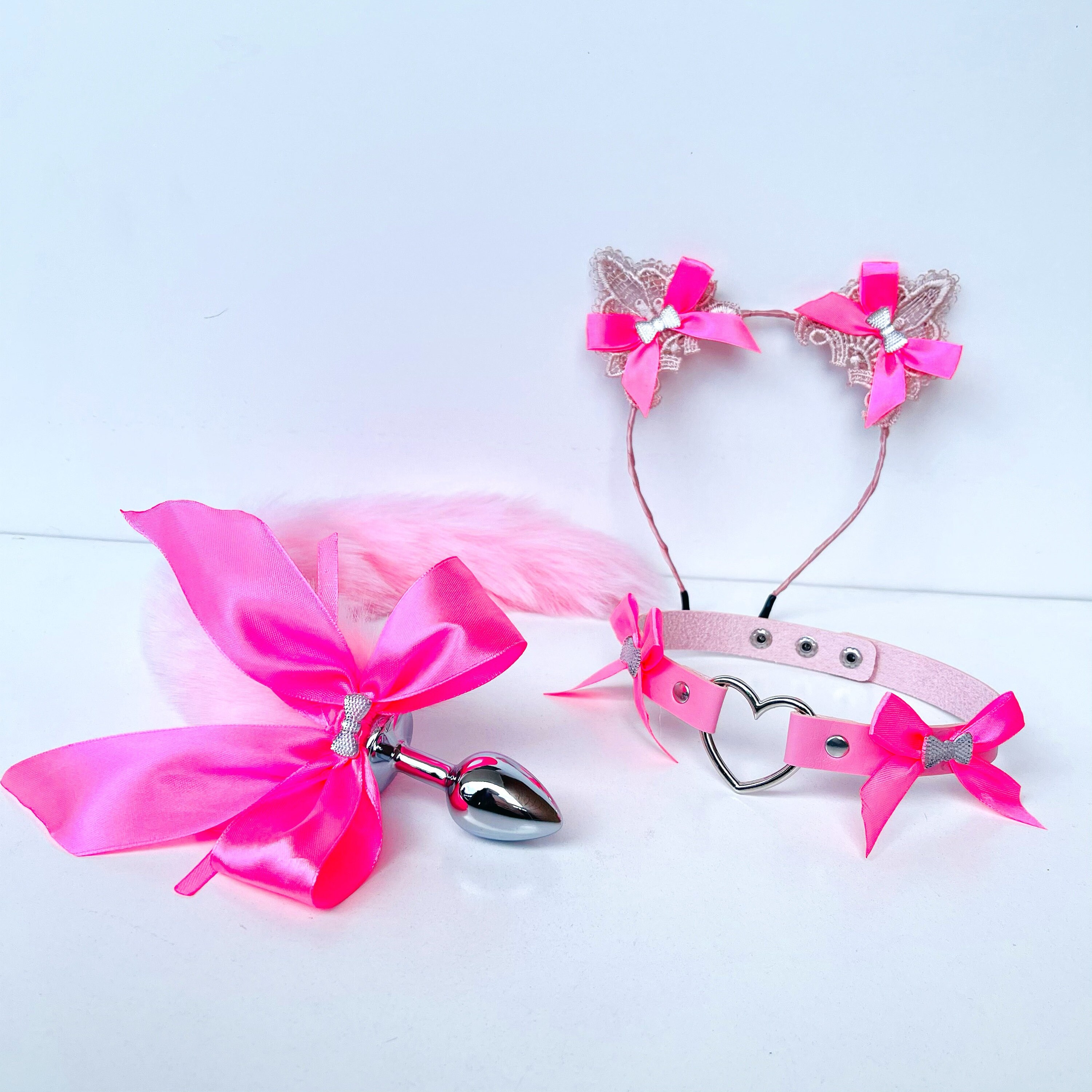Sexy Kitten Set Bdsm Sexy Pink Kitty Costume Faux Fur Anal Etsy