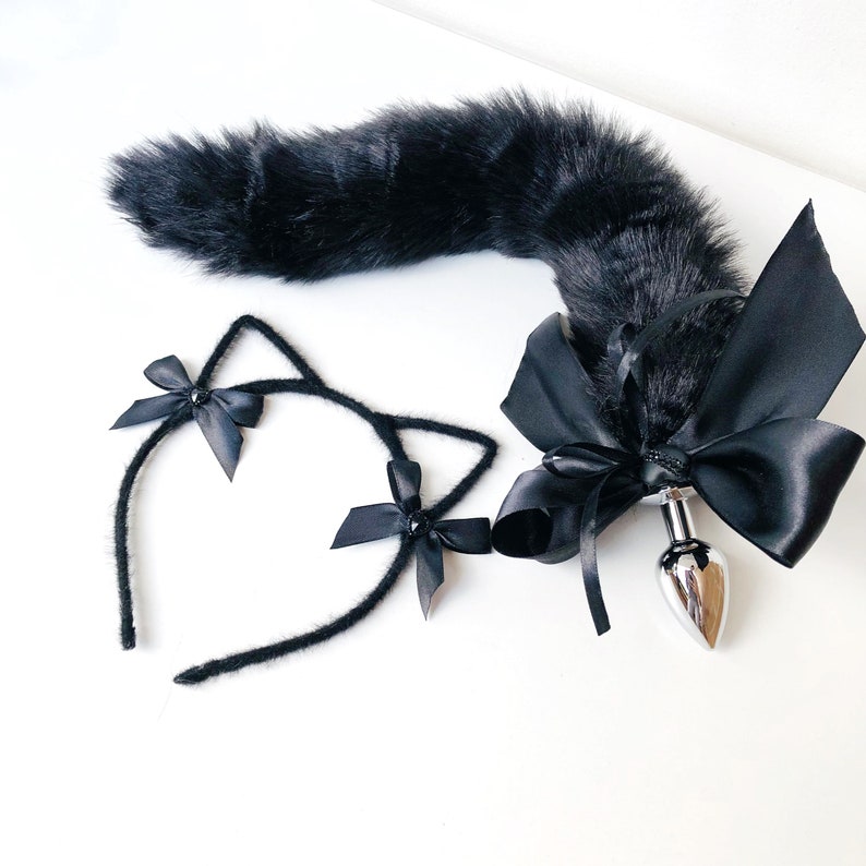 Sexy Black Kitten Set Bdsm Sexy Kitty Costume Faux Fur Anal Etsy