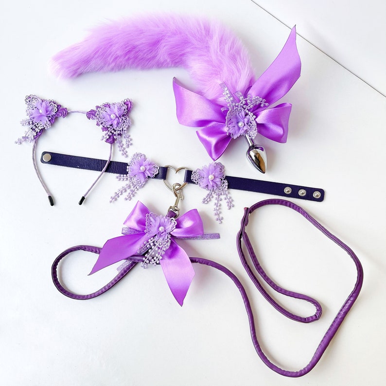 Sexy Kitten Set Bdsm Sexy Purple Kitty Costume Faux Fur Anal Etsy