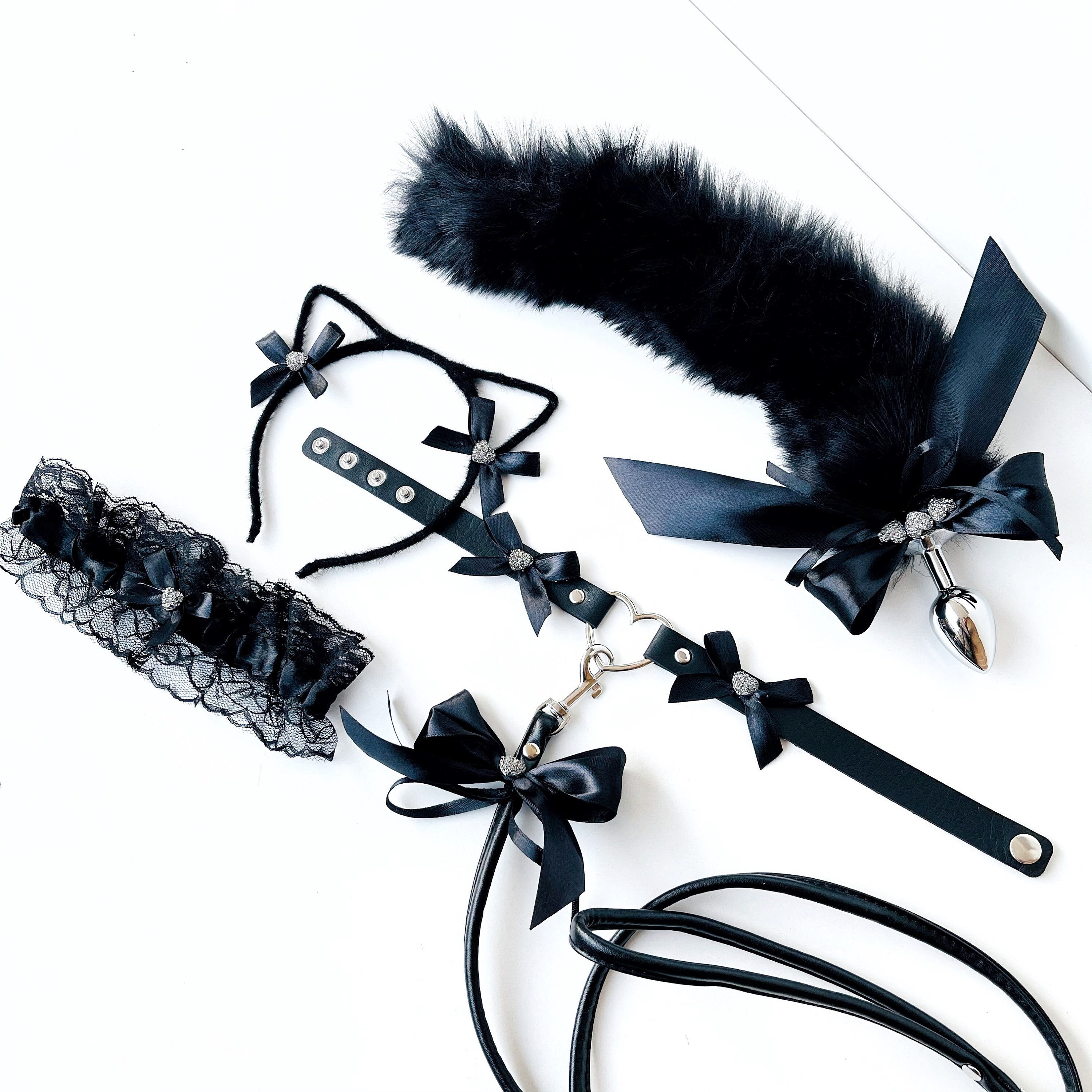 Sexy Black Kitten Set Bdsm Sexy Kitty Costume Faux Fur Anal Etsy