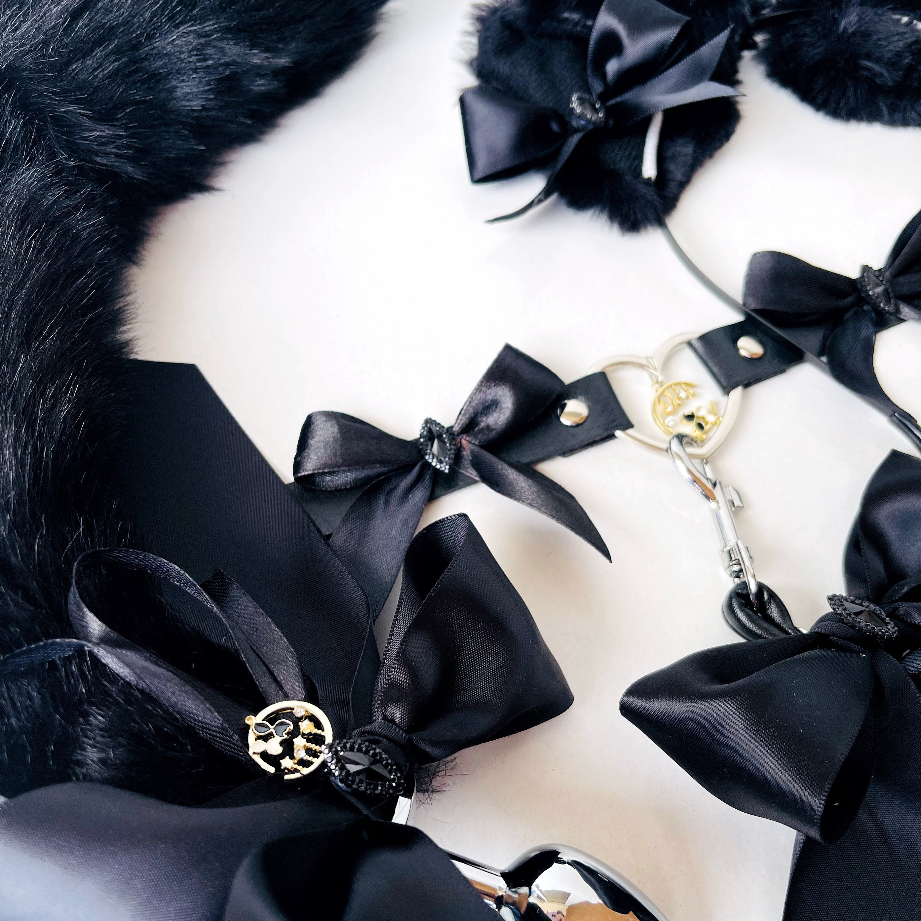 Black Cat Tail Plug. Cat Tail Plug and Ears. Kitten Collar - Etsy UK