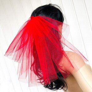 Red Bachelorette Party Veil 2-tier, Short Length. Bride Veil ...
