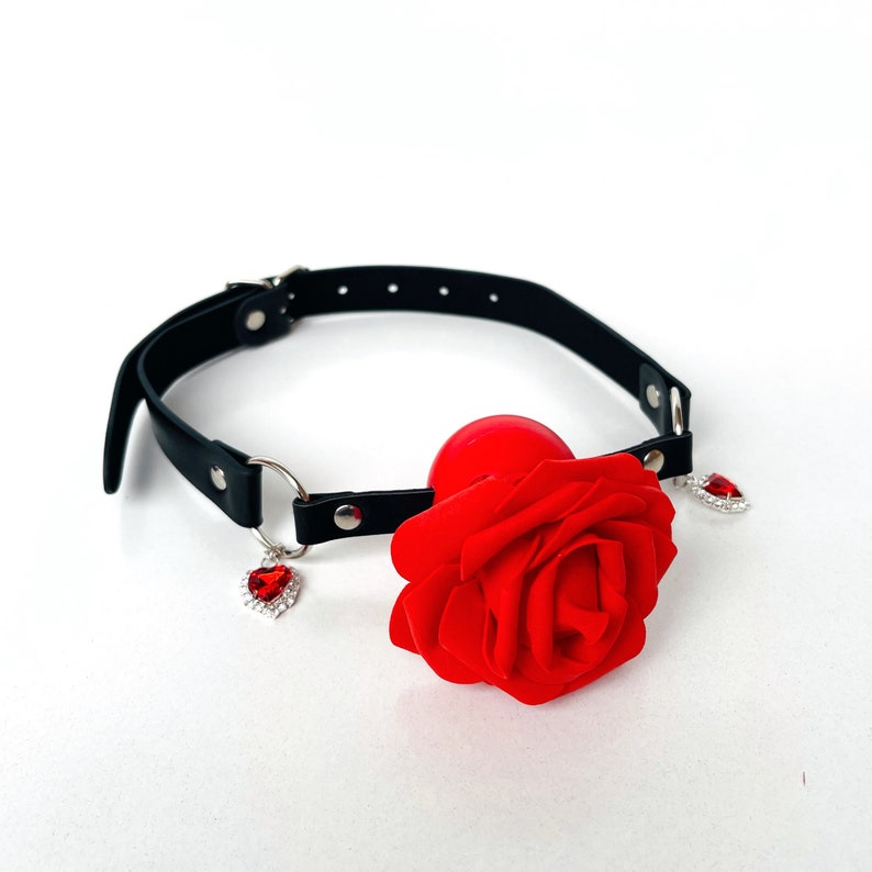 Red Rose Bdsm Ball Gag Red Mouth Gag Bdsm Gag Ball Gag Etsy Australia