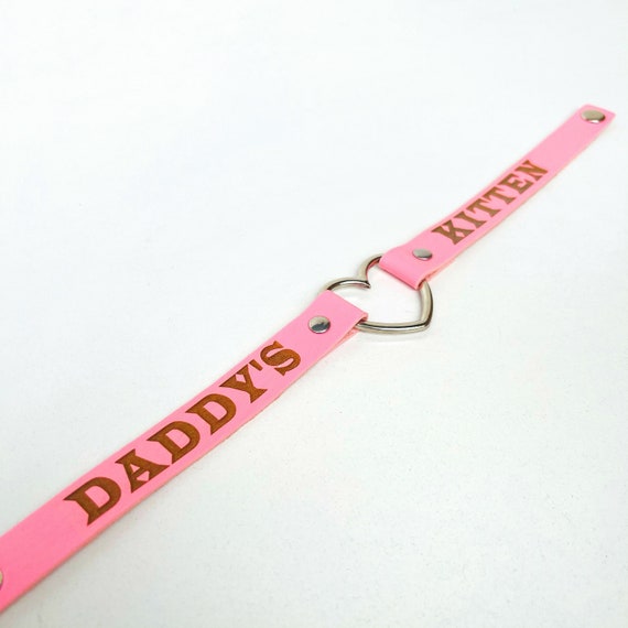 Pink Daddys Girl Choker. Daddys Kitten Necklace. DDLG. Faux - Etsy
