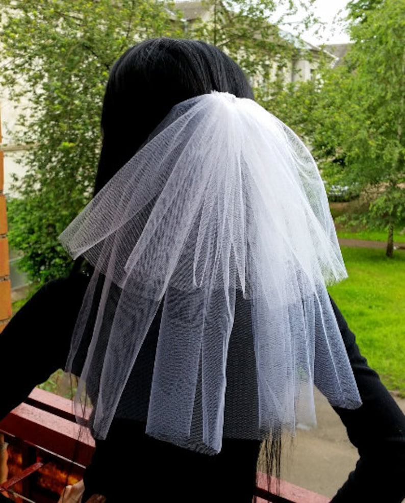 Bachelorette Party Veil 2-tier IVORY/WHITE Short Length. - Etsy