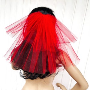 Red Bachelorette Party Veil 2-tier, Short Length. Bride Veil ...