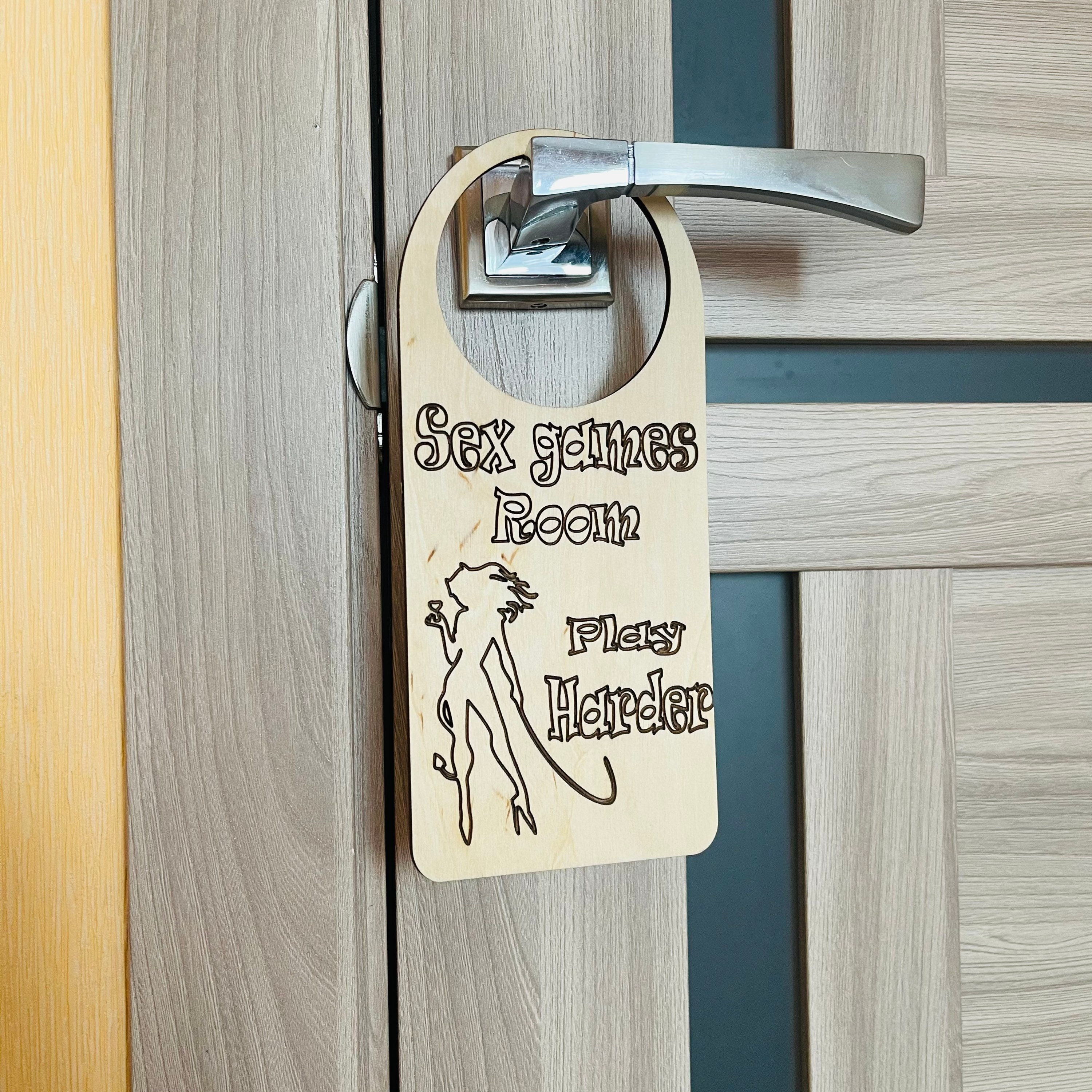 Do Not Disturb Wooden Door Hanger Sex Game Room Sign Door Etsy